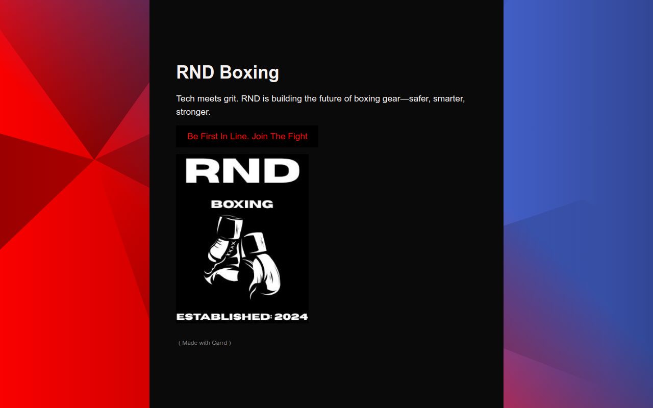 RND Boxing. Sign up now!